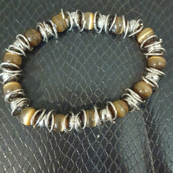 Jewelry | Tiger Eye And Silver Jangle Bracelet | Poshmark